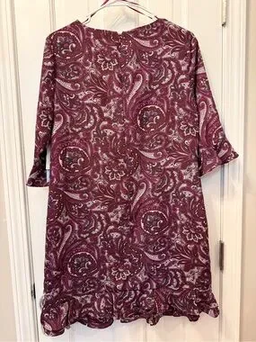 CeCe | Dresses | Cece By Cynthia Steffe Cosmic Plum Ruffled Hem Sleeve ...